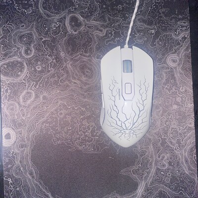 Moon Topographic Map Desk Mat, Large Gaming Mousepad, Black Desk Pad ...