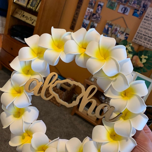 NEW ITEM: Laser Cut Wooden Aloha With Kauai Wood Sign Cut Out Wall Art ...