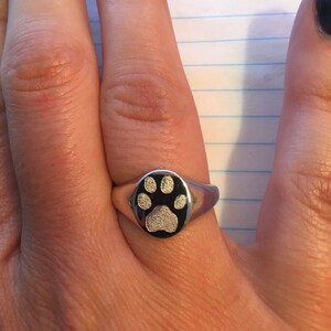 Your Pet's Actual Paw Print Signet Ring Available in Solid 14k Gold or ...