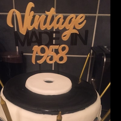 Vintage Made in 1958 Birthday Cake Topper 60th/18th/21st/30th/40th/50th ...