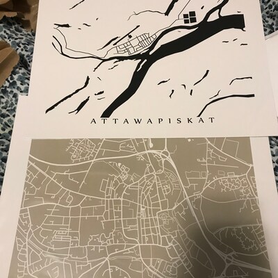 Attawapiskat Map Ontario Poster Art - Etsy