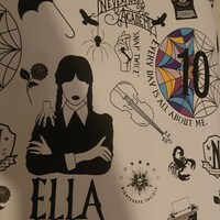 Wednesday Addams Wrapping Paper non Personalised, Wednesday Addams ...