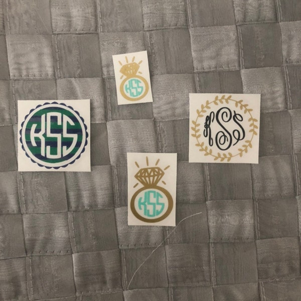 Engagement Ring Monogram Decal: Wedding Sticker, Personalized Vinyl - Etsy