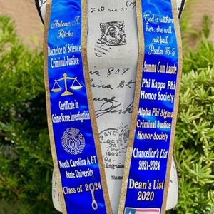 Two-toned : Angled Bottom Custom Graduation Stole HBCU Style - Etsy