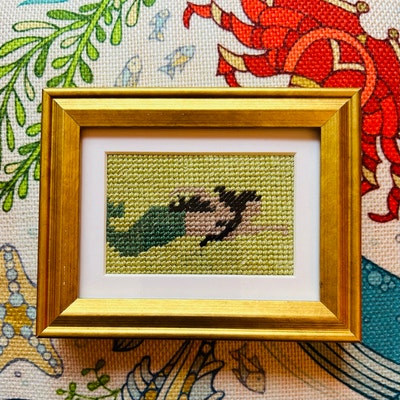 Framed Nantucket Sconset Village Needlepoint Post Office & Rotary - Etsy