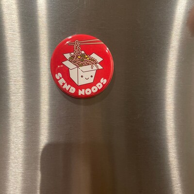Funny Cheeky Rude Ramen Button send Noods Magnet or Pin Cute Kawaii Pin ...