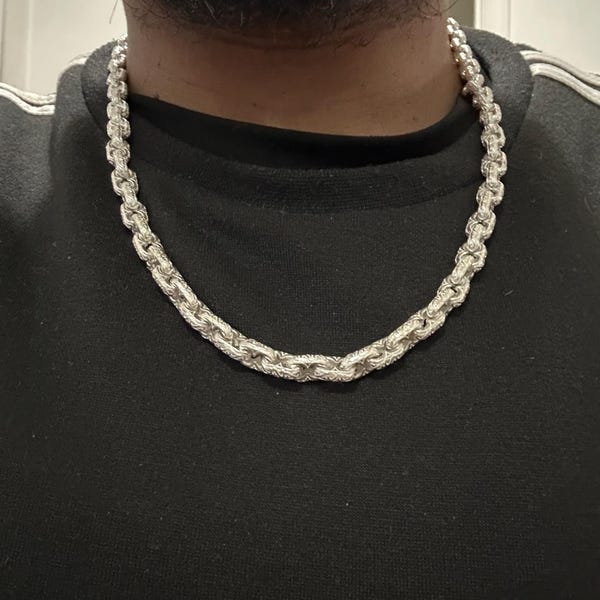 Silver Byzantine Chains, Silver Handmade Chain Necklace, Unique Silver ...