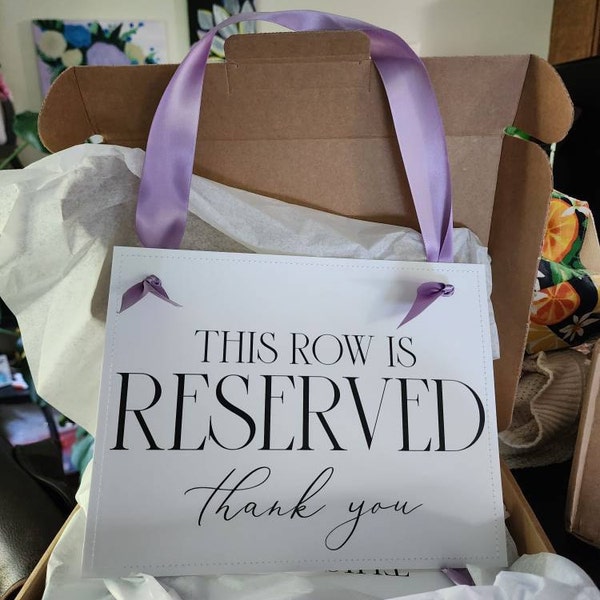 2 Reserved Signs for Wedding Chairs or Church Pews "this Row is ...