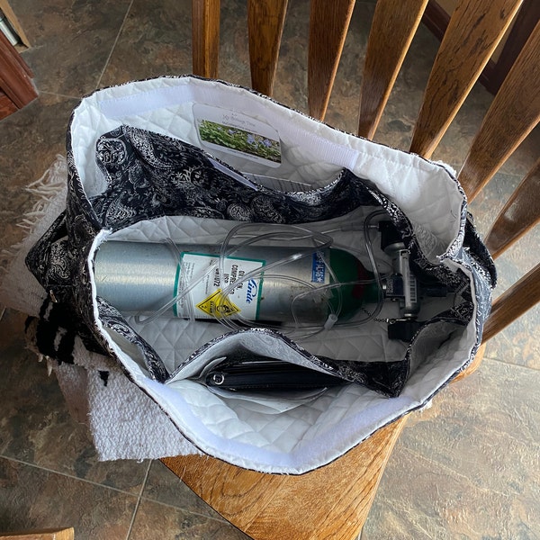 Oxygen Tank Tote for B and C Tanks, Wide Padded Strap, Portable Oxygen ...