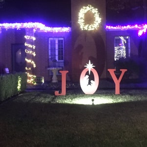 Outdoor Red Joy Nativity Display - Etsy