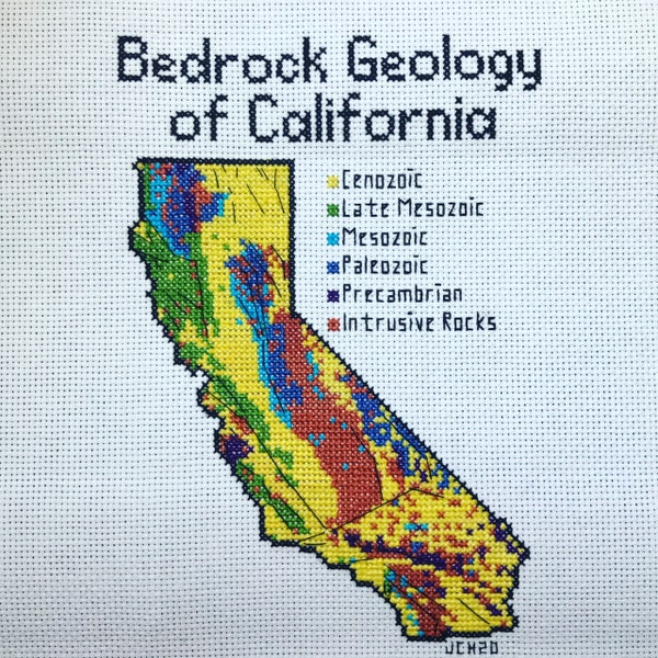 California Bedrock Geology Cross Stitch PDF Pattern Download - Etsy