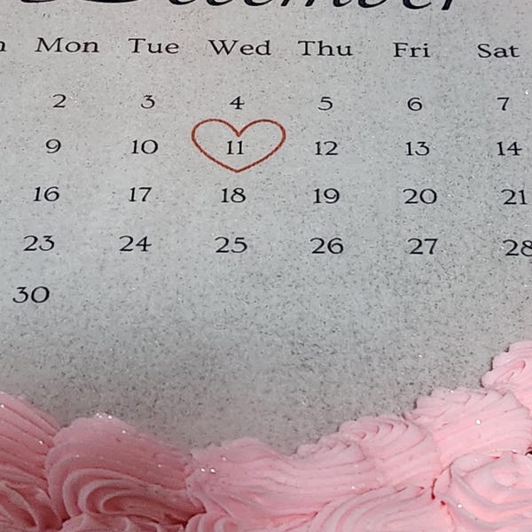 SEPTEMBER 2024 Calendar for Cake Topper Heart or Circle or Square Cake ...