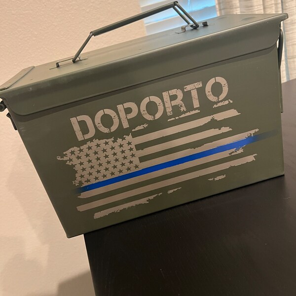 Engraved Ammo Box Police Officer Law Enforcement Badge Cop Fireman EMT ...