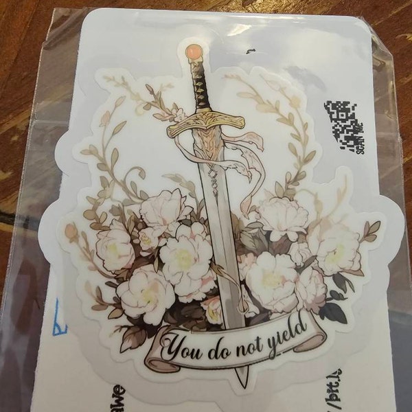 You Do Not Yield Sticker: Throne of Glass Sword, Floral Vinyl Decal - Etsy