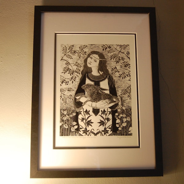 Art Card: Bees on Agapanthus Lily From Scraperboard Design - Etsy