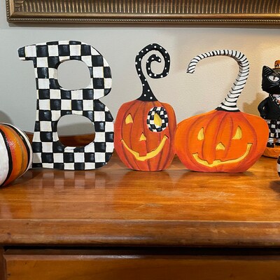 Unfinished Wooden boo Halloween Sign - Etsy