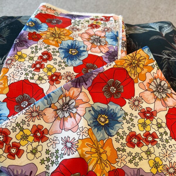 Liberty Tree of Life Fabric - Liberty Quilting Cotton - Colourful ...