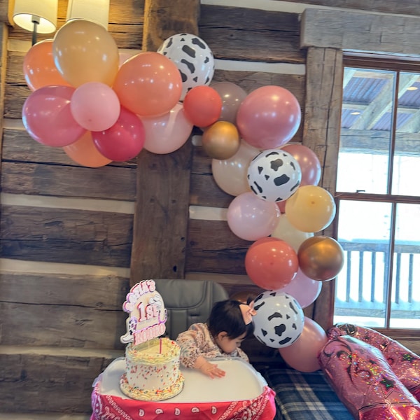 First Rodeo Birthday Party Decor Girl 1st Rodeo Cowgirl Balloon Garland ...