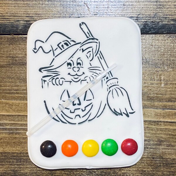 Halloween PYO Cookie Stencil Cute Cat Matching Cookie Cutter Available ...