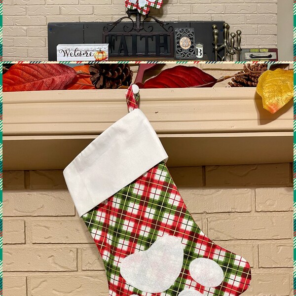 Animal Paw Stocking Sewing Pattern & Tutorial Christmas Holiday Easy ...