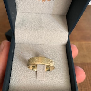 14k Gold Men's Wedding Band in Rustic Style Solid 14k Gold Handmade ...