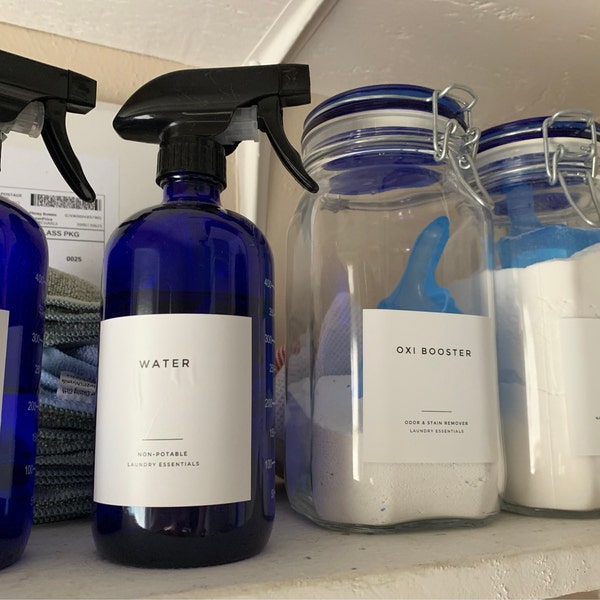 Clean-modern Laundry Room Essentials Labels • Water and Oil Resistant ...