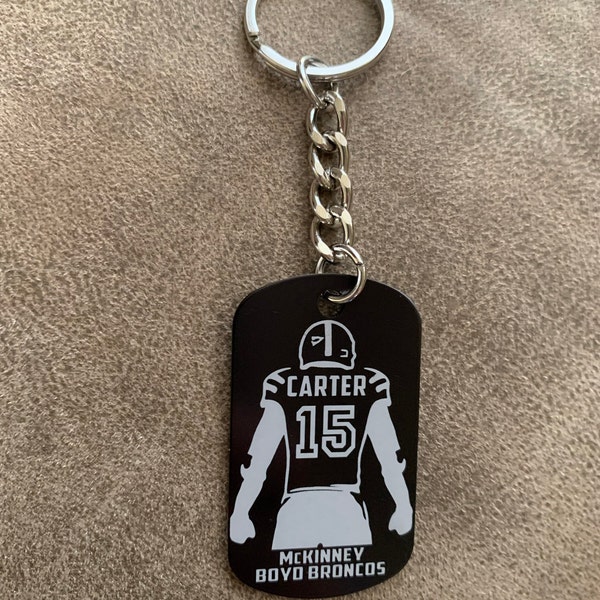 Football Player Gift - Dog Tag Keychain With Player's Prayer - Super ...