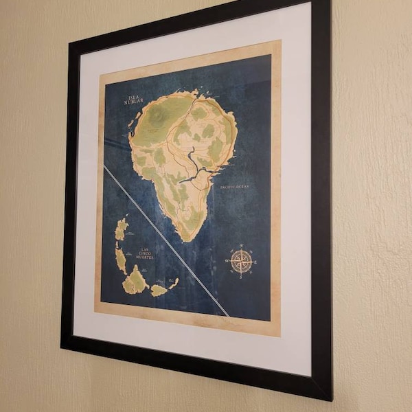 Jurassic Park Map, Poster, Isla Nublar Map, Print, Lost World, Dinosaur, Movie Poster ...