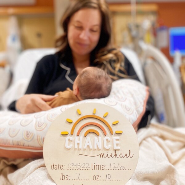 SVG - Boho Sun Birth Announcement | Baby Stats | Birth Reveal | Hello ...