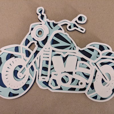 3D Motorcycle SVG DXF 4 Layer Biker Svg 3D Shadow Box Svg Layered ...