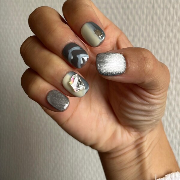 Retro European Nail/long Almond Nails/handmade Press on Nails/red and ...