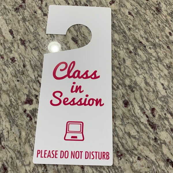 Personalized Door Knob Hanger Zoom in Progress Door Sign Virtual ...