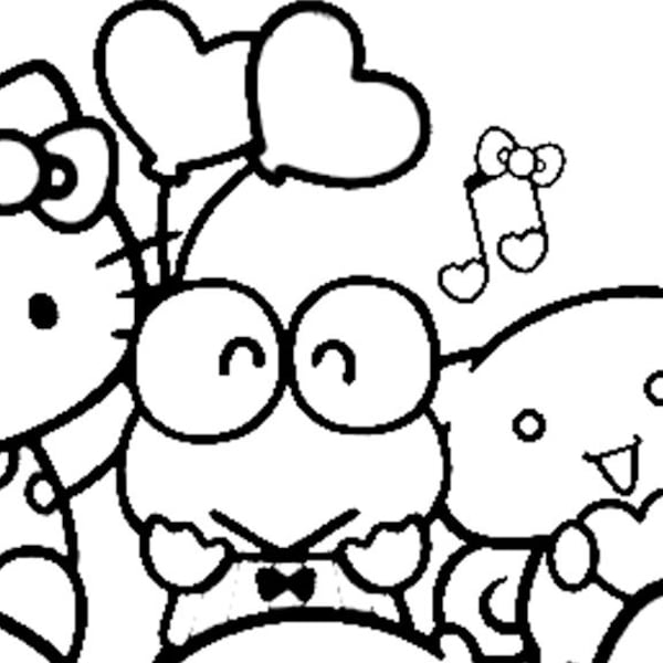 Cute Cinna Mon Roll Coloring Pages | Kitty and Friends - Etsy