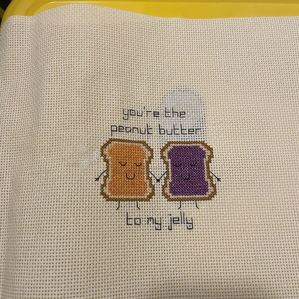 Peanut Butter & Jelly Cross Stitch Pattern - Pun Valentines Day ...