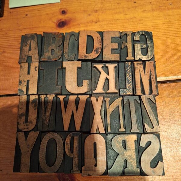 Letterpress Wooden Printing Blocks Each is 34mm High, Pick Your Letter ...