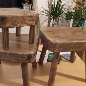 Rustic Wooden Plant Pot Stand Family - Etsy