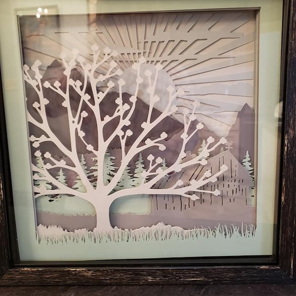 DIY Farm 3D Shadowbox SVG 3D Shadow Box | Cricut Shadow Box | Layered ...