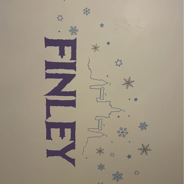 Frozen Snowflakes Decals , Name With Forzen Style Wall Decal, Let It Go ...