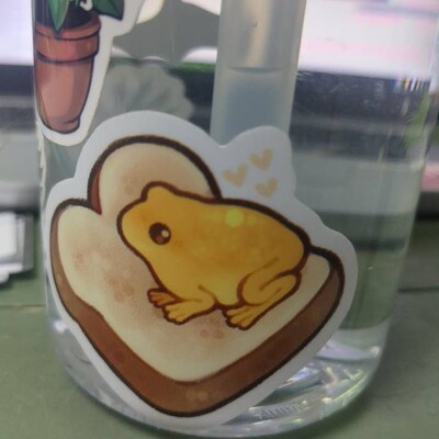 Froggy Bread Sticker / Toad Toast Sticker / Cute Frog Sticker / Laptop ...