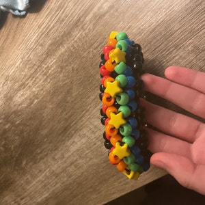 2D DNA Rainbow Kandi Cuff Bracelet in Black or White. Perfect for Any ...