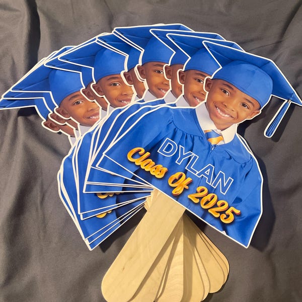 Custom Graduation Photo Fan| Personalized Graduation Fan| Grad Paddle ...