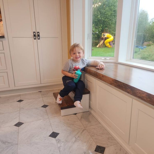 Large Step Stool - Adult Size Stool - Wooden Step Stool - Farmhouse ...