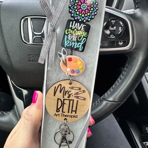 Personalized Earthtone Teacher Lanyard, Engraved Teacher Lanyard, Badge ...