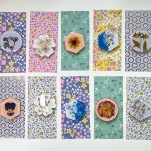 Botanical Card Pressed Flowers Real Flowers, Dried Handmade Floral Card ...