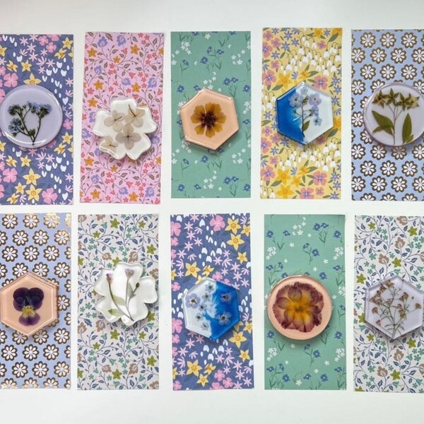 Botanical Card - Pressed Flowers - Real Flowers, Dried - Handmade ...