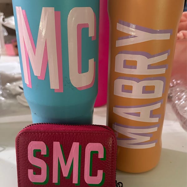 Stanley Cup Accessories, Monogram Decal, Monogram Sticker, Name Sticker ...