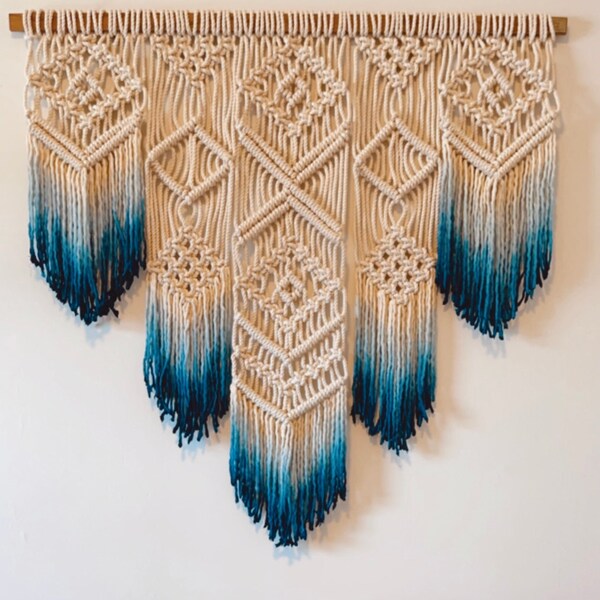 Geometric Macrame Wall Hanging - Multiple Colors Available! - Grey ...