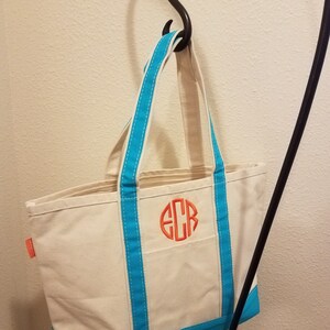 Monogrammed Canvas Tote Bag Monogram Tote Bag Personalized Canvas Tote ...