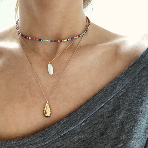 Multicolor Beaded Choker, Vsco, Rainbow, Beach Vibe, Summer, Dainty ...