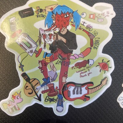 Ghost With Frogs Glossy Vinyl Sticker - Etsy